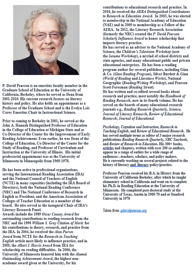 P. David Pearson talks about various literacy issues, including Reading ...